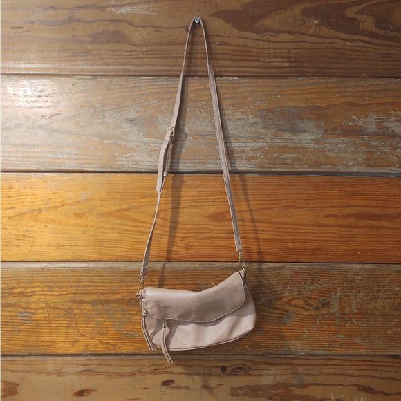 MMS Design Studio | Bags | Mms Blush Pink Vegan Leather Crossbody Bag ...